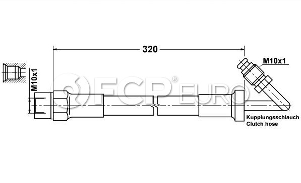 BMW Clutch Hydraulic Hose - ATE 21521152581 | FCP Euro