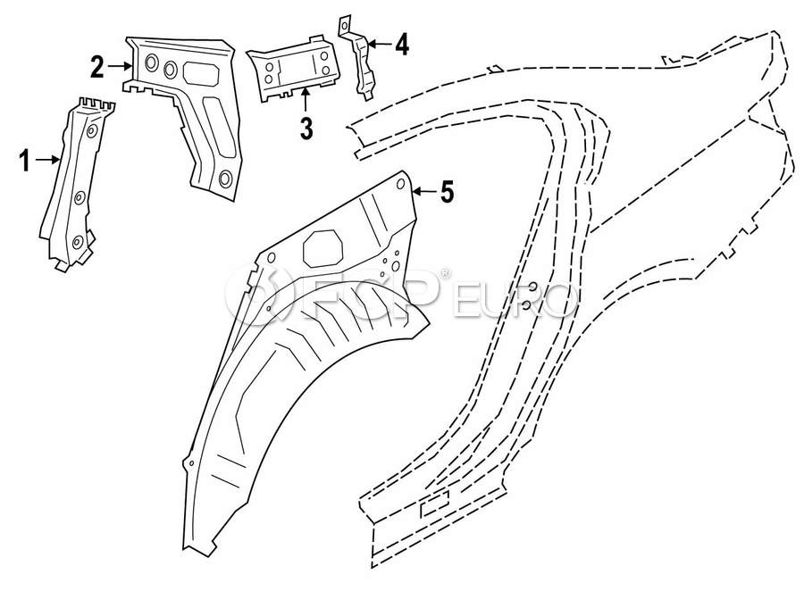 BMW Body B-Pillar Reinforcement - Genuine BMW 41007488095 | FCP Euro
