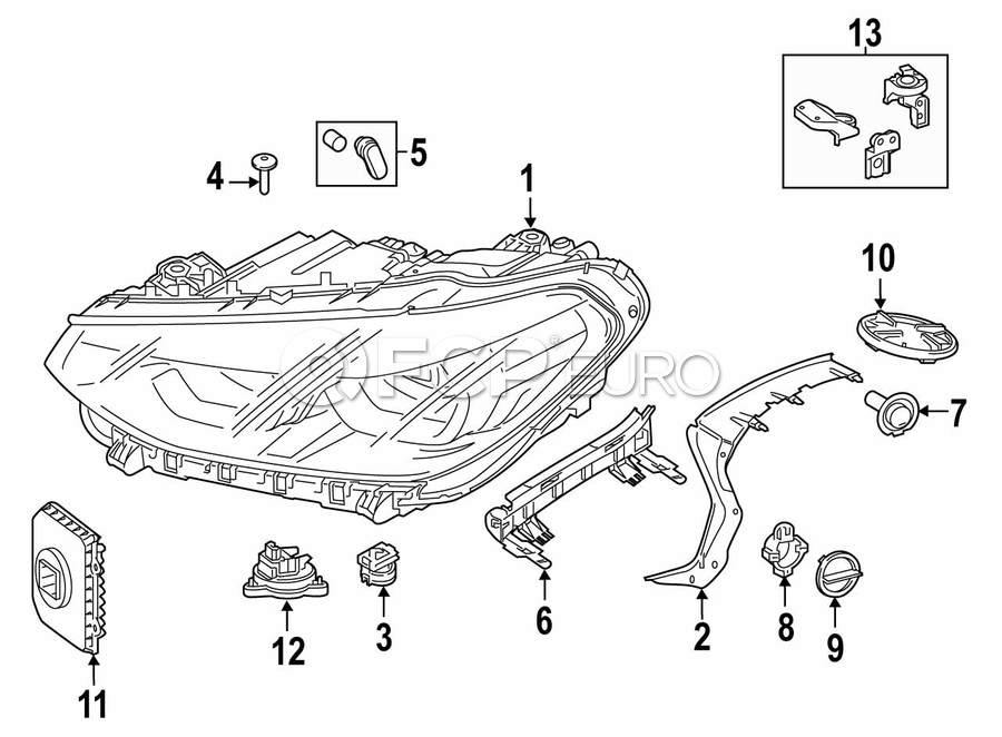 BMW Headlight - Genuine BMW 63117466127 | FCP Euro