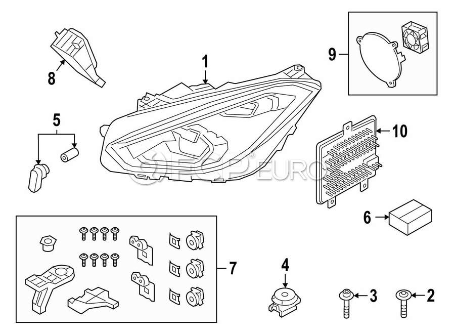 BMW Headlight - Genuine BMW 63119498474 | FCP Euro