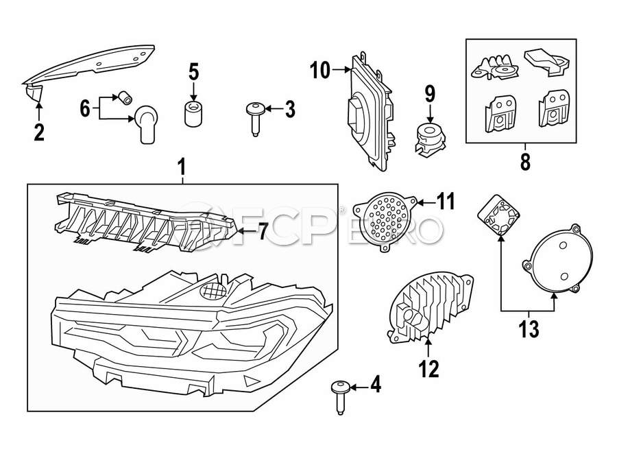 BMW Headlight Assembly - Genuine BMW 63119852951 | FCP Euro