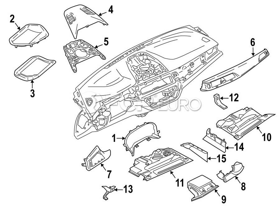 BMW Instrument Panel Bezel - Genuine BMW 51459378565 | FCP Euro