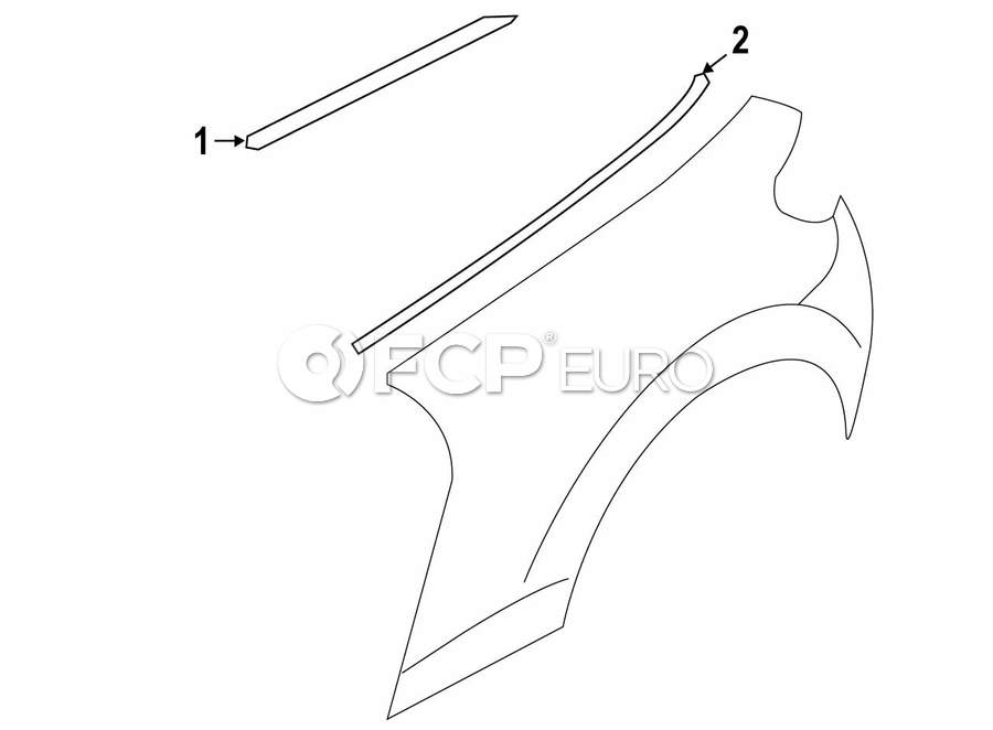 Mini Quarter Panel Reveal Molding - Genuine Mini 51379810481 | FCP Euro