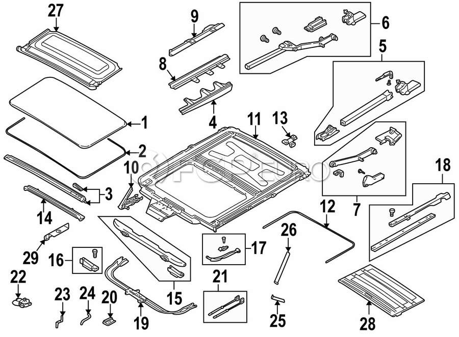 BMW Sunroof Reinforcement - Genuine BMW 54128173103 | FCP Euro