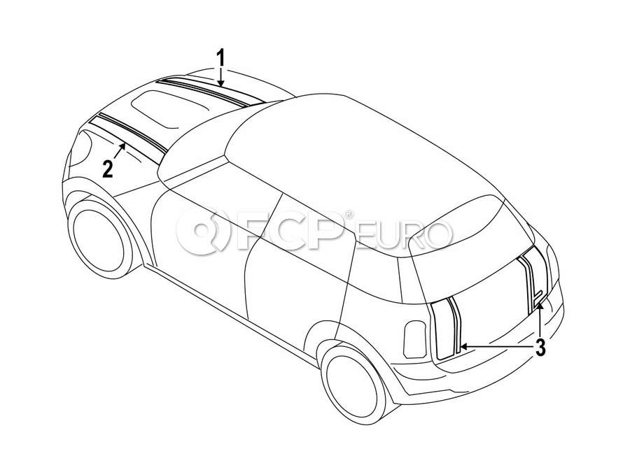 Mini Liftgate Decal - Genuine Mini 51142184356 | FCP Euro