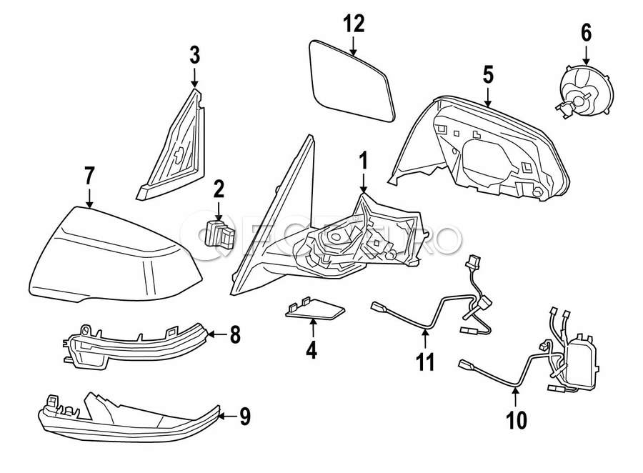 BMW Door Mirror Housing - Genuine BMW 51167386569 | FCP Euro