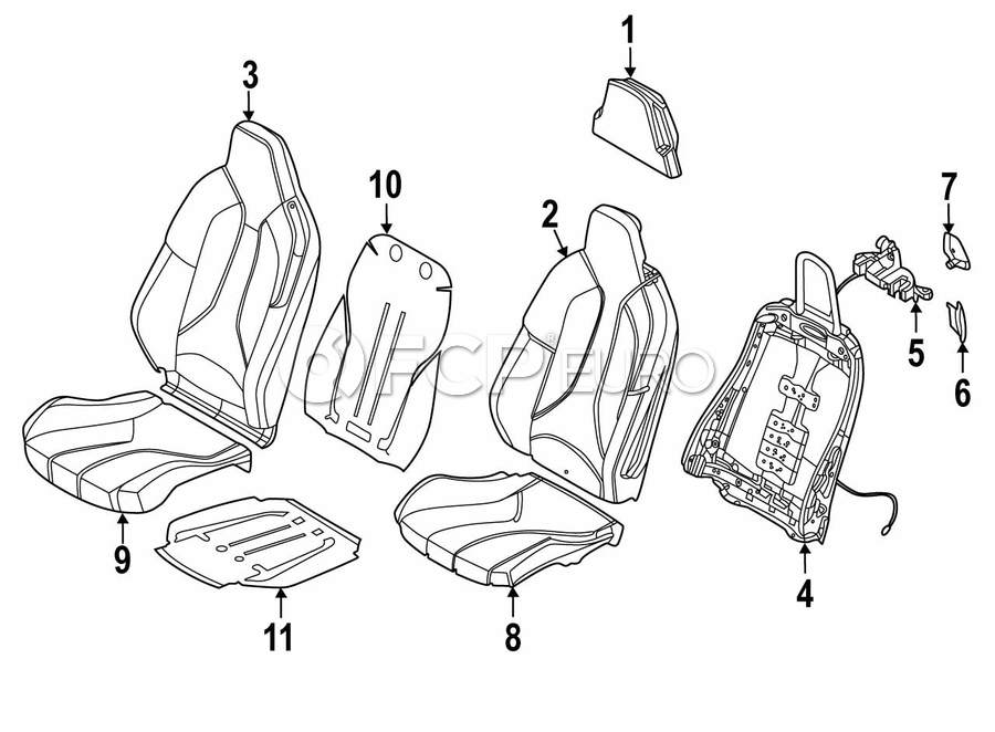 BMW Seat Back Recliner Adjustment Mechanism - Genuine BMW 52107455539 ...