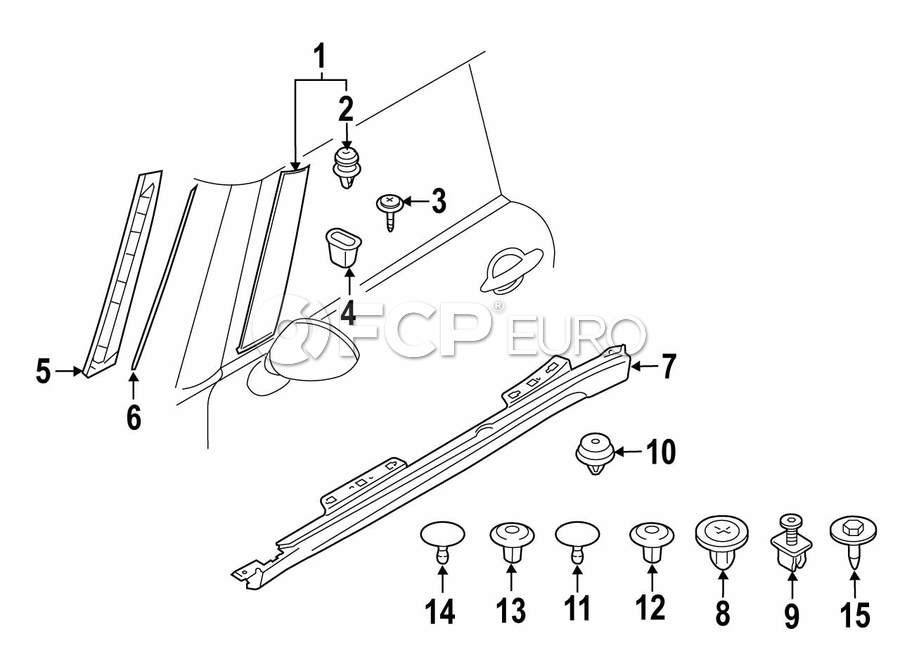 Mini Body A-Pillar Trim Panel Cap - Genuine Mini 51137424159 | FCP Euro