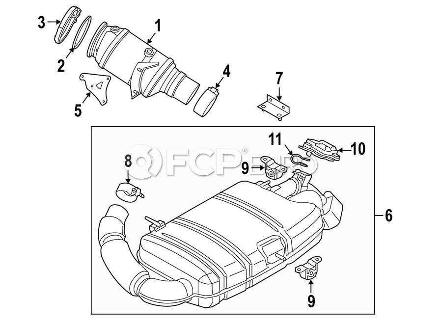 BMW Exhaust Muffler Bracket - Genuine BMW 18208603904 | FCP Euro