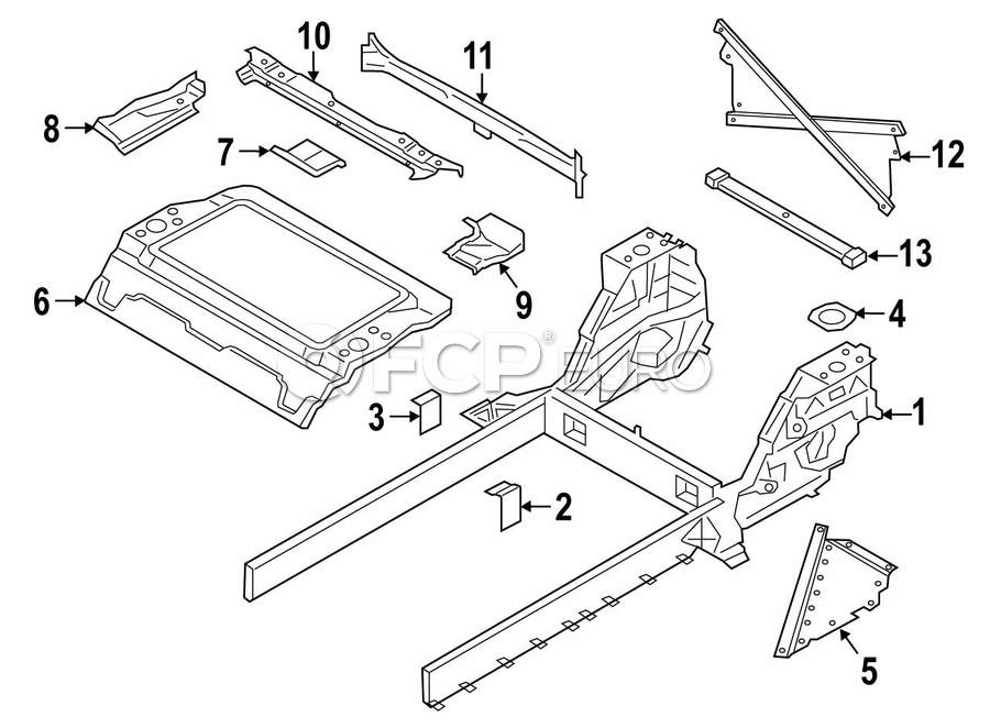 BMW Floor Pan Bracket - Genuine BMW 41007362873 | FCP Euro