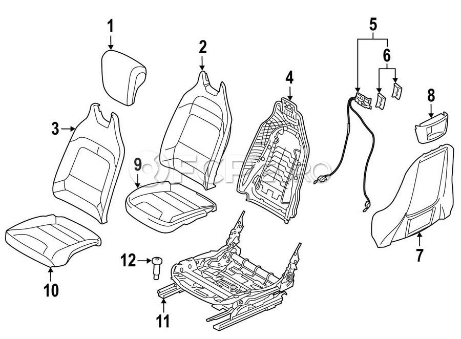 BMW Seat Back Panel - Genuine BMW 52107365616 | FCP Euro