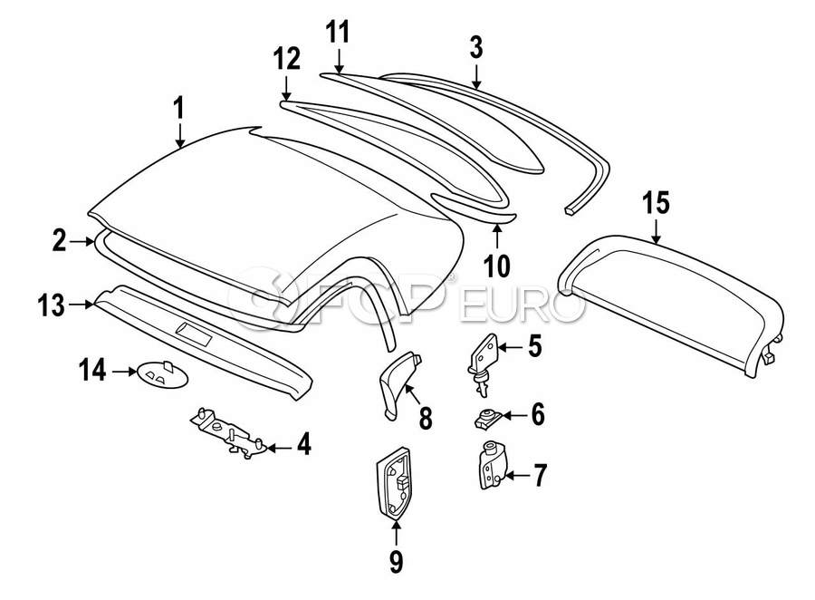 BMW Convertible Top Latch Bracket - Genuine BMW 54348269713 | FCP Euro