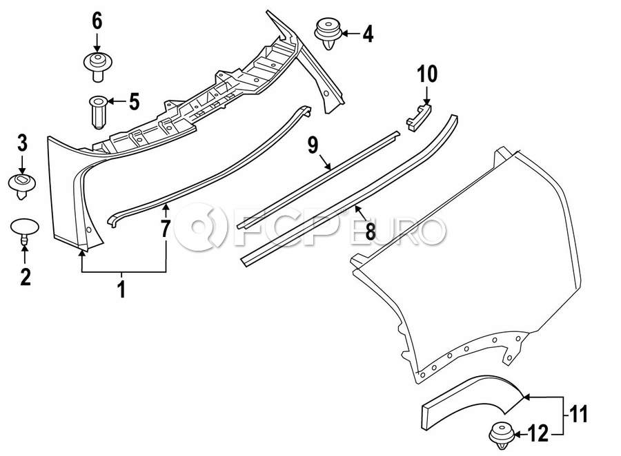 Mini Quarter Panel Molding - Genuine Mini 51357491332 | FCP Euro