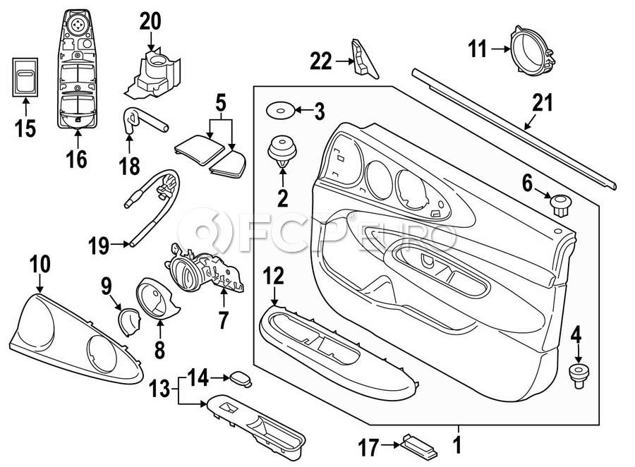 Mini Interior Door Handle Trim - Genuine Mini 51417360837 | FCP Euro