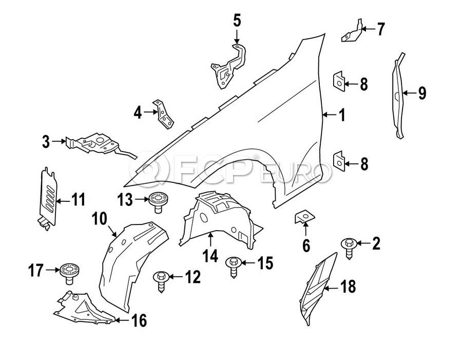 BMW Fender Insulator - Genuine BMW 51486994523 | FCP Euro
