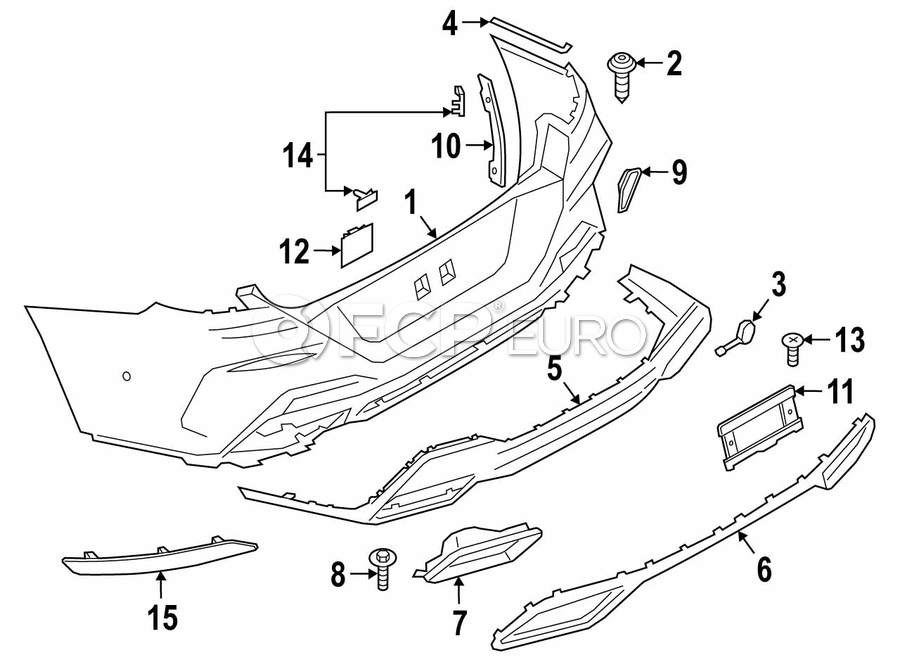 BMW Bumper Cover Bracket - Genuine BMW 51128075291 | FCP Euro