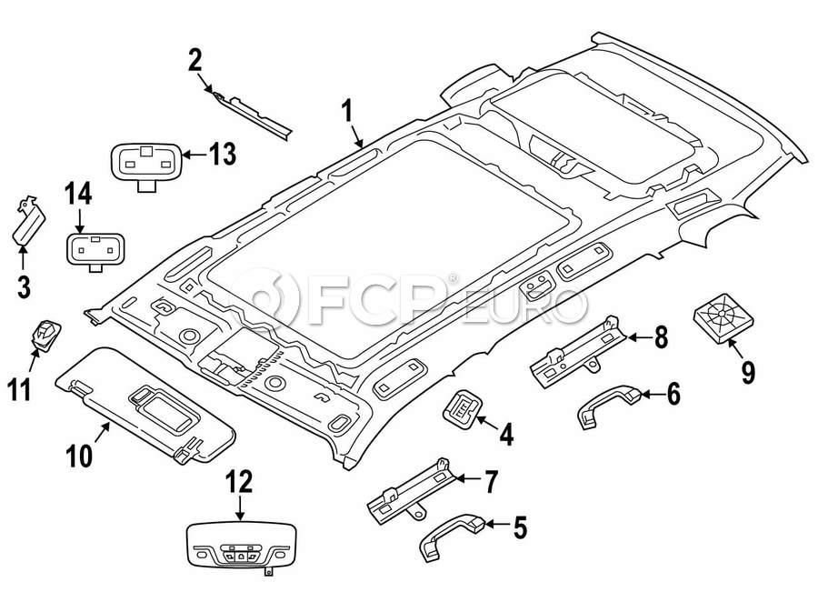 BMW Sun Visor - Genuine BMW 51165A2DAB2 | FCP Euro