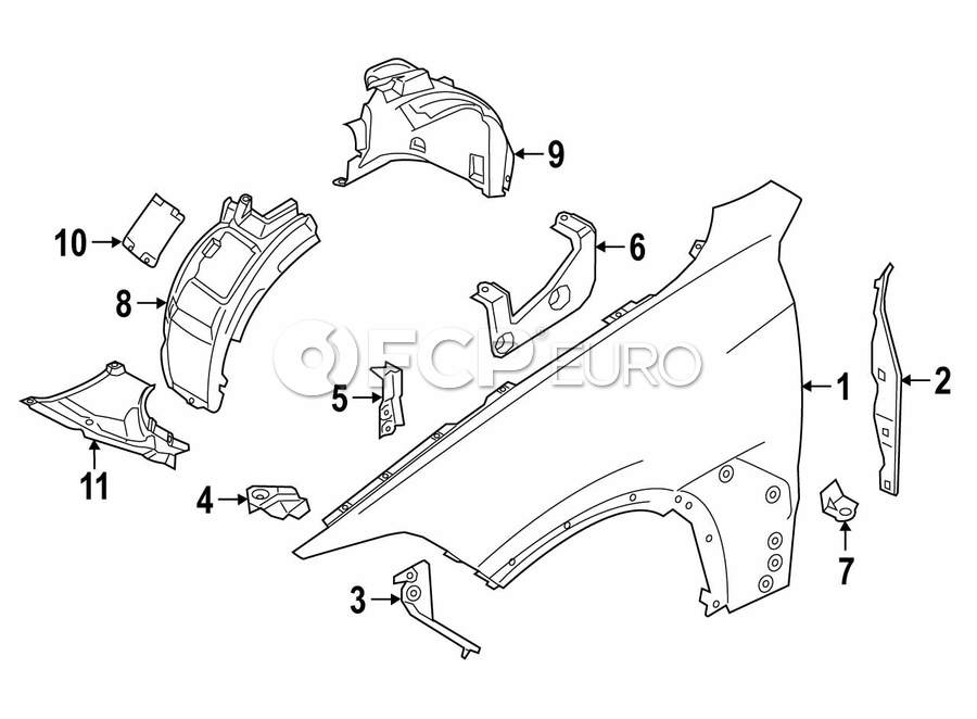 BMW Fender Liner Extension - Genuine BMW 51718083175 | FCP Euro