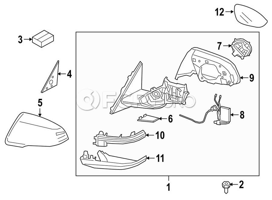 BMW Door Mirror Glass - Genuine BMW 51169479196 | FCP Euro