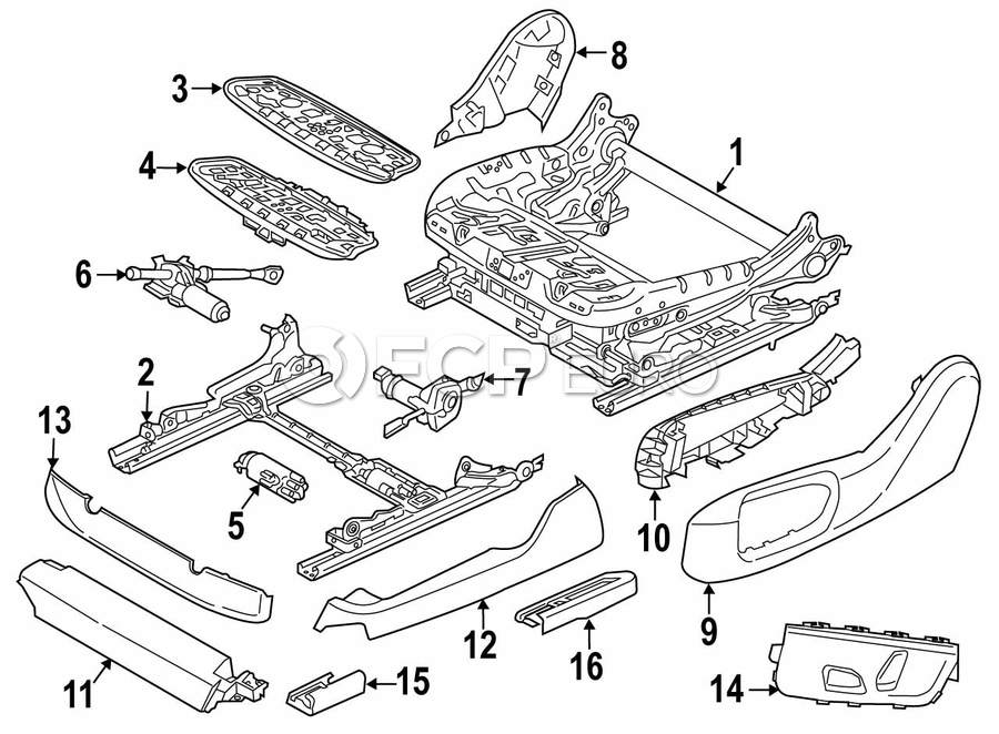 BMW Power Seat Switch - Genuine BMW 61319359815 | FCP Euro