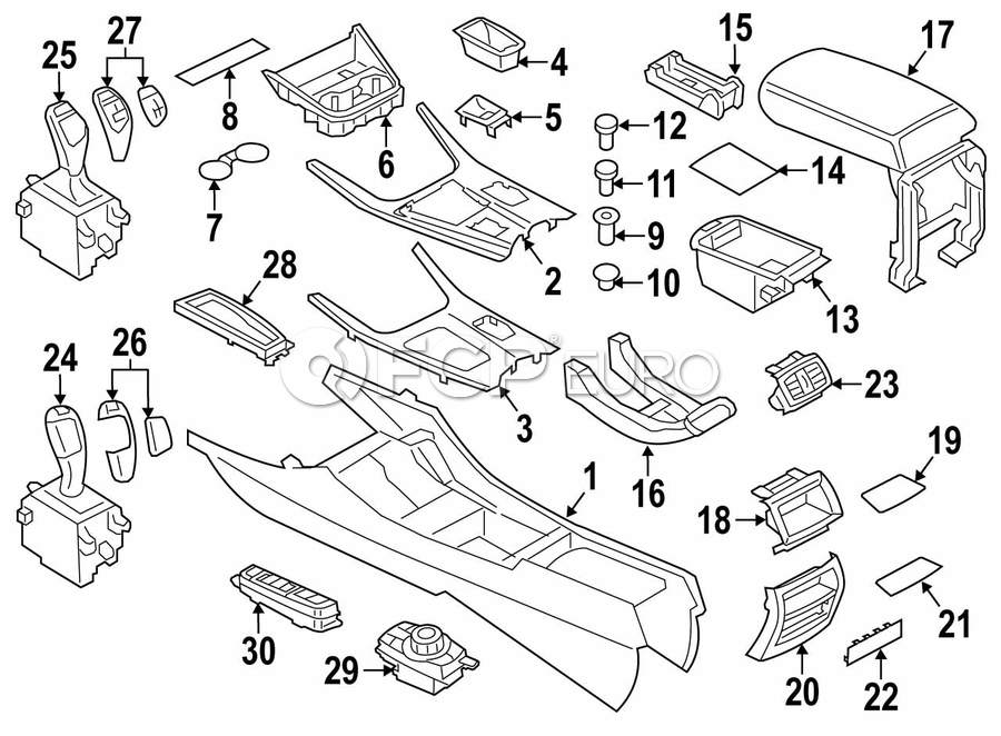 BMW Console Armrest - Genuine BMW 51169321036 | FCP Euro