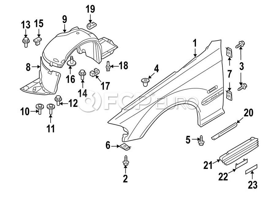 BMW Front Fender Right (M3) - Genuine BMW 41357894338 | FCP Euro