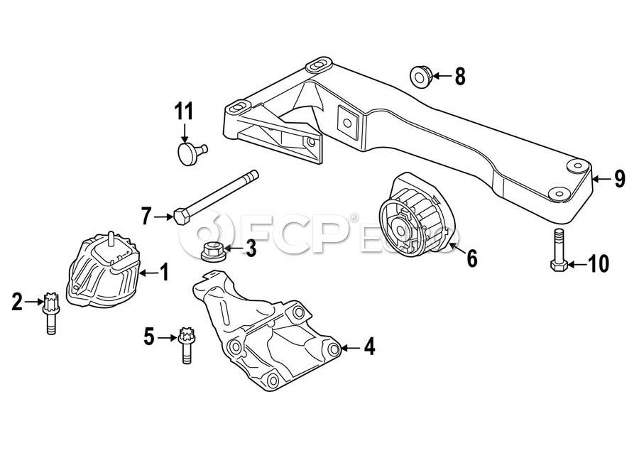 BMW Engine Mount, Left - Genuine BMW 22116856405 | FCP Euro