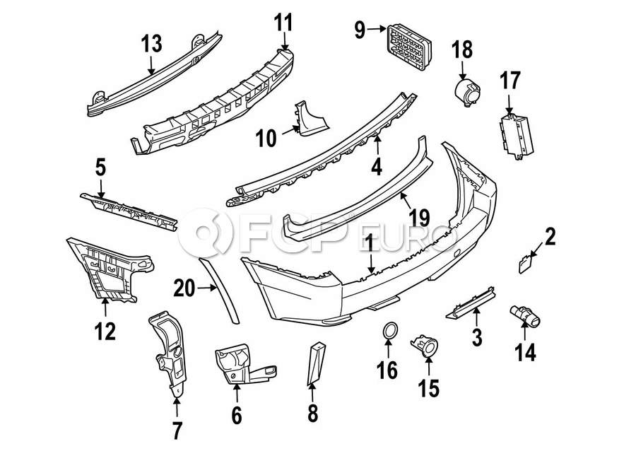 BMW Insert Lateral Bumper Rear Right - Genuine BMW 51123400944 | FCP Euro