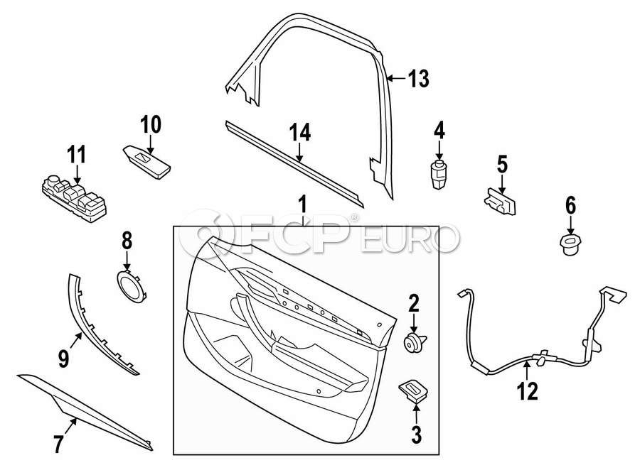BMW Channel SealingInsideDoor Front Right - Genuine BMW 51332990302 ...