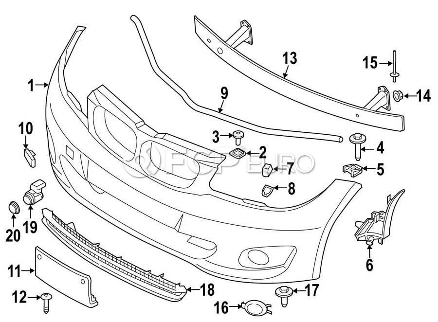 BMW Left Fog Lamp Cover - Genuine BMW 51117263121 | FCP Euro