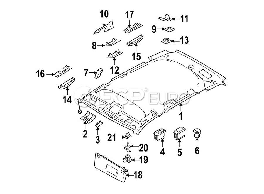 BMW Sun Visor Bracket (BasaltGrey) - Genuine BMW 51163404034 | FCP Euro
