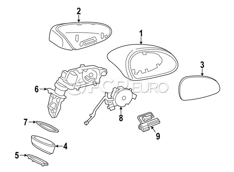 Porsche Door Mirror Glass - Genuine Porsche 99173103504 | FCP Euro