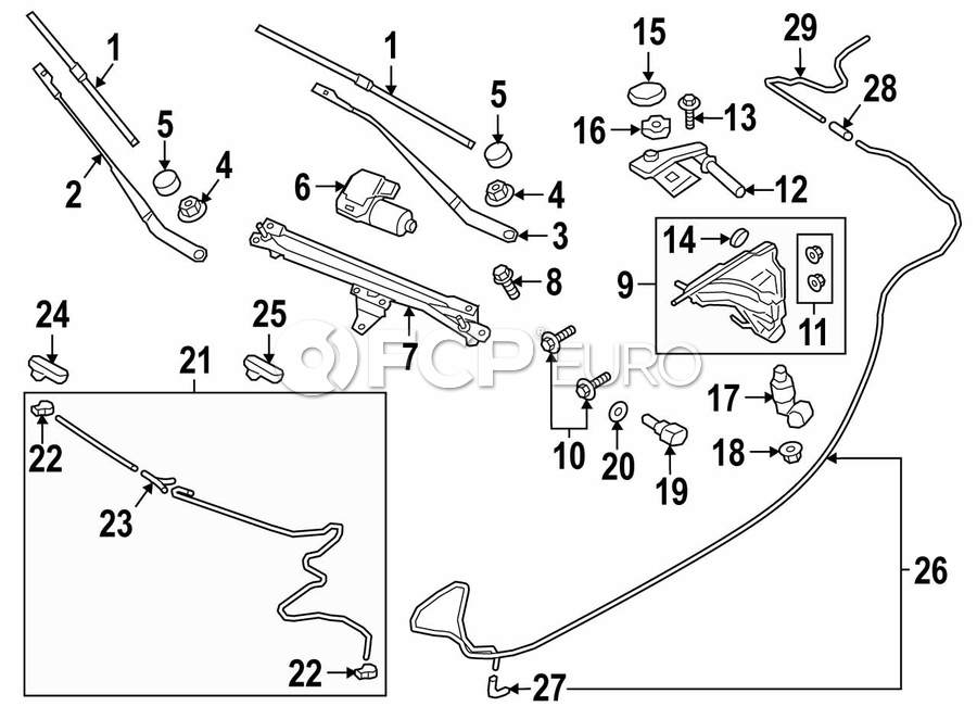 Porsche Windshield Wiper Motor - Genuine Porsche 95B955113D | FCP Euro