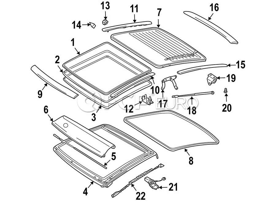 Porsche Back Glass Lift Support - Genuine Porsche 99756243000 | FCP Euro