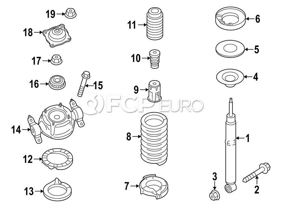 VW Shock Absorber - Genuine VW 7P6513029BA | FCP Euro