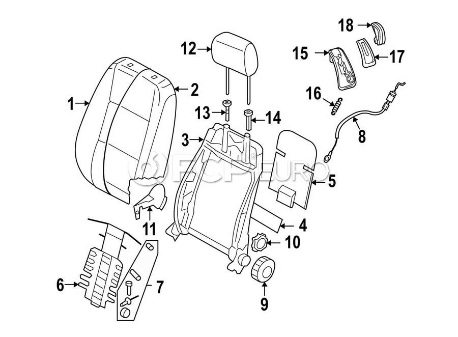 VW Folding Seat Latch Release Handle - Genuine VW 1Q0881633A95T | FCP Euro