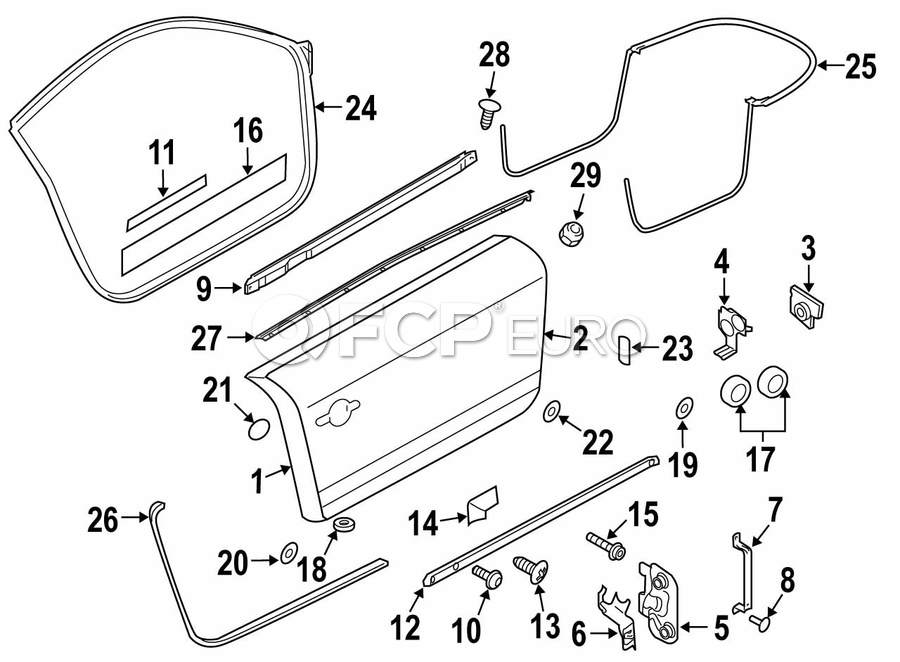 Audi VW Door Window Belt Weatherstrip Screw - Genuine VW Audi N10642801 ...
