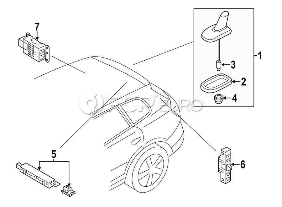 VW Radio Antenna Assembly - Genuine VW 3C0035507AG | FCP Euro