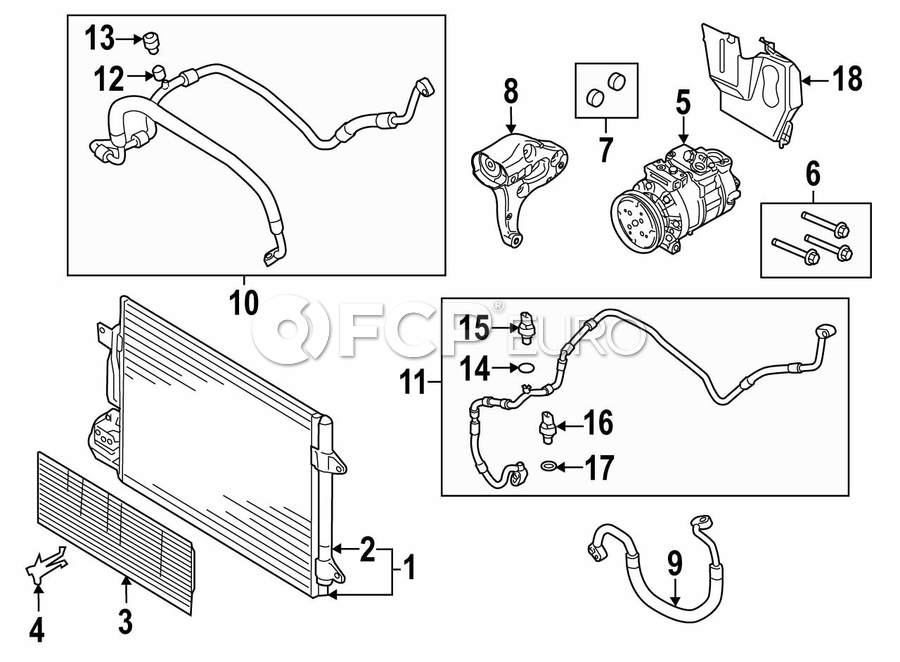VW A/C Refrigerant Liquid Hose - Genuine VW 5C0816741K | FCP Euro