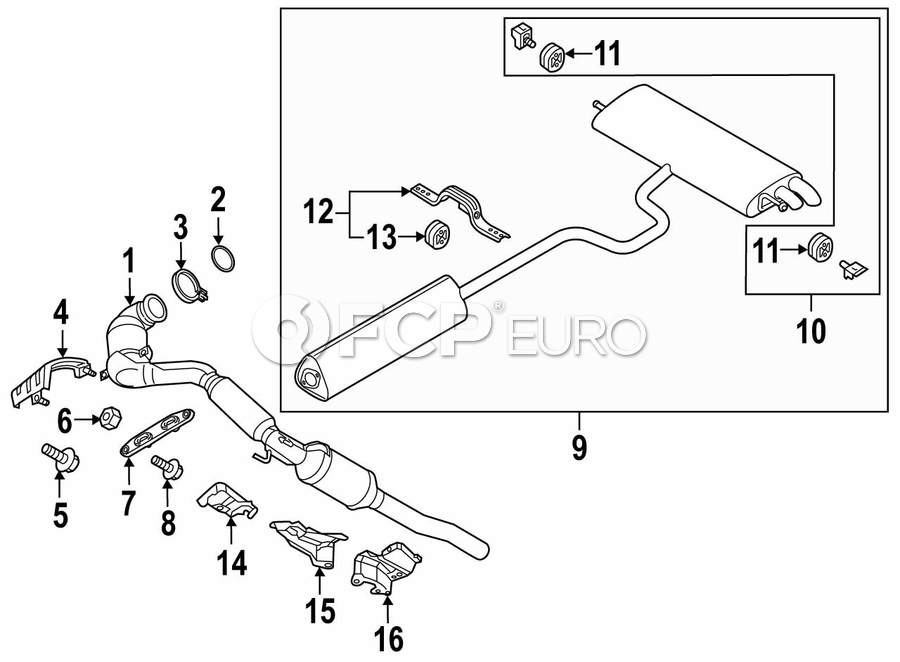 Audi VW Catalytic Converter Gasket - Genuine VW Audi 1K0253115M | FCP Euro