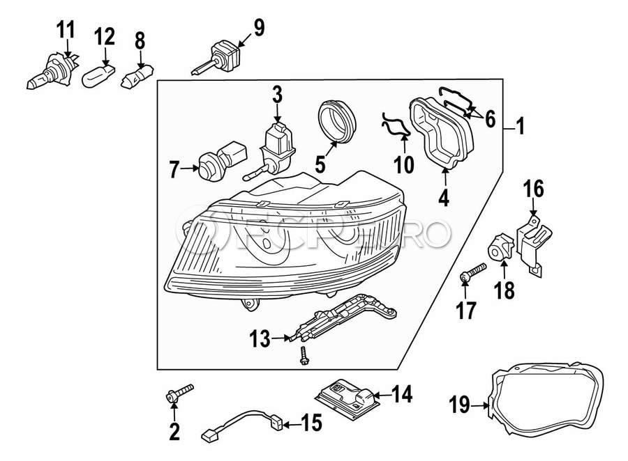 VW Headlight Mounting Screw - Genuine VW N90961902 | FCP Euro