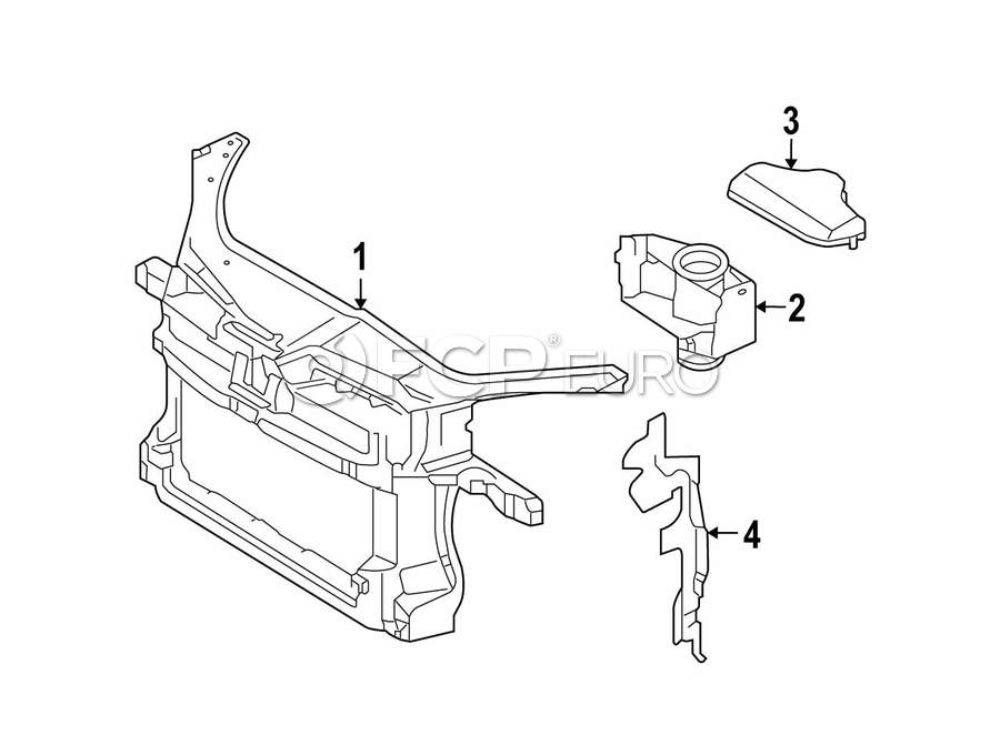 VW Radiator Support Air Duct - Genuine VW 1K0805965G9B9 | FCP Euro