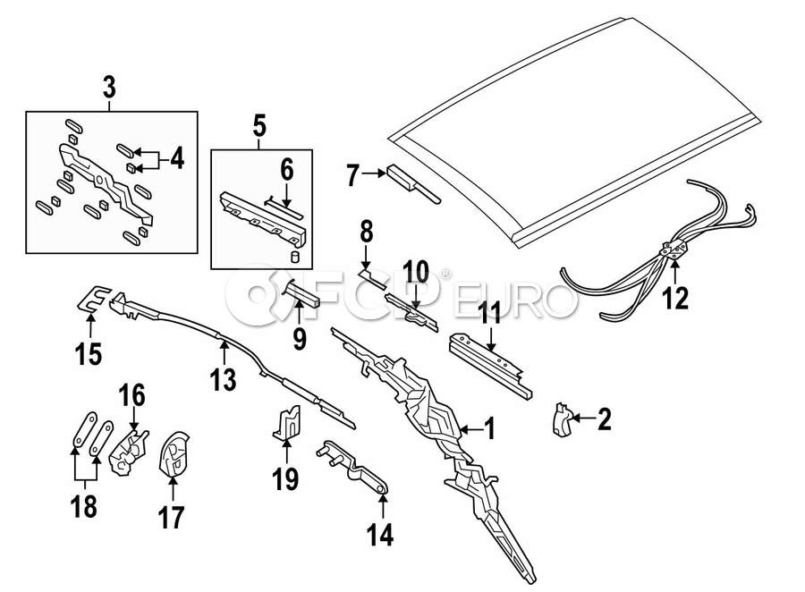 VW Convertible Top Frame Guide - Genuine VW 1Q0898140 | FCP Euro