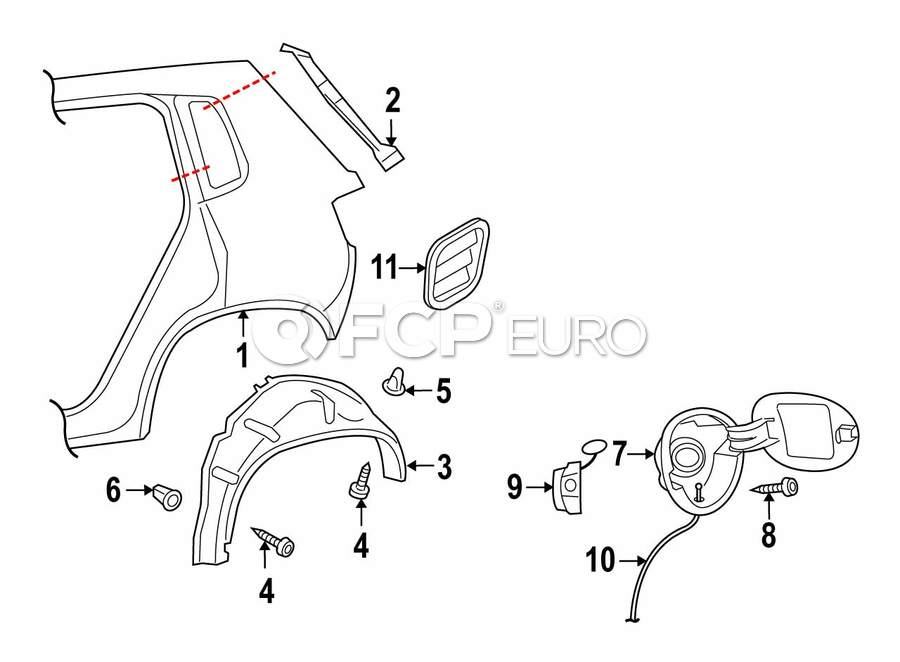 VW Quarter Panel Splash Shield - Genuine VW 5N0810972 | FCP Euro
