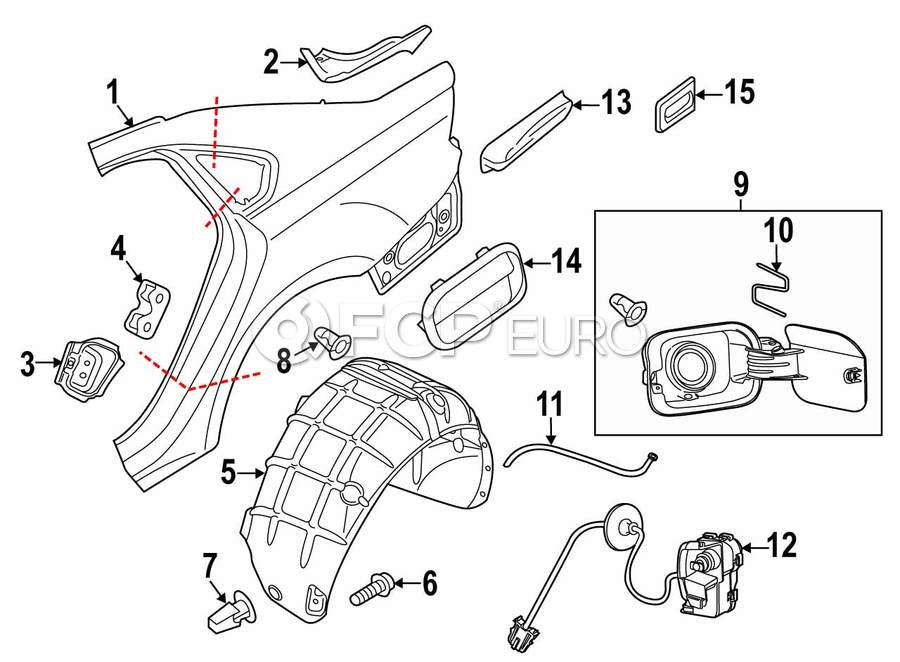 VW Quarter Panel Splash Shield - Genuine VW 561810971D | FCP Euro