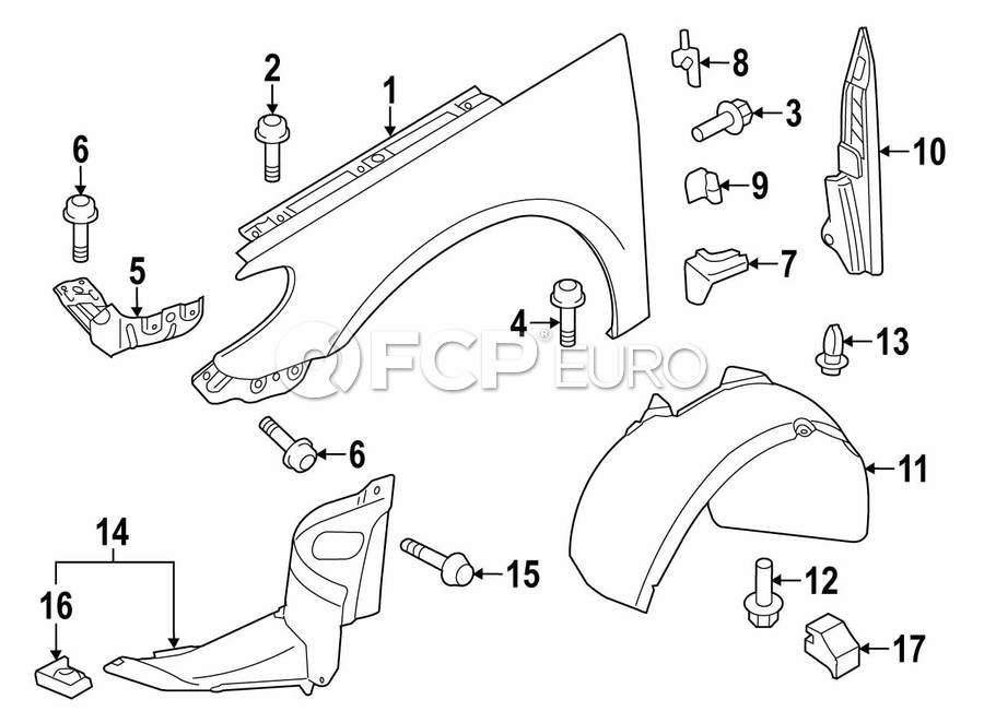 VW Fender Splash Shield - Genuine VW 3C8805978B | FCP Euro