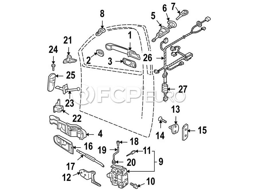 VW Door Lock Operating Rod - Genuine VW 1C0837183C | FCP Euro