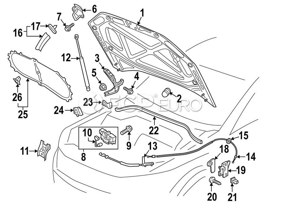 VW Hood Insulation Pad - Genuine VW 561863831C | FCP Euro