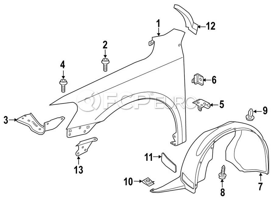 VW Fender Splash Shield - Genuine VW 561805911B9B9 | FCP Euro