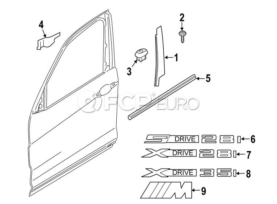 BMW Finisher B-Pillar Outer Left - Genuine BMW 51332990311 | FCP Euro